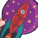 Rocket Ship to the Moon Embroidered Patch Celestial Patch - Retro Rocket for Backpack or Jean ...