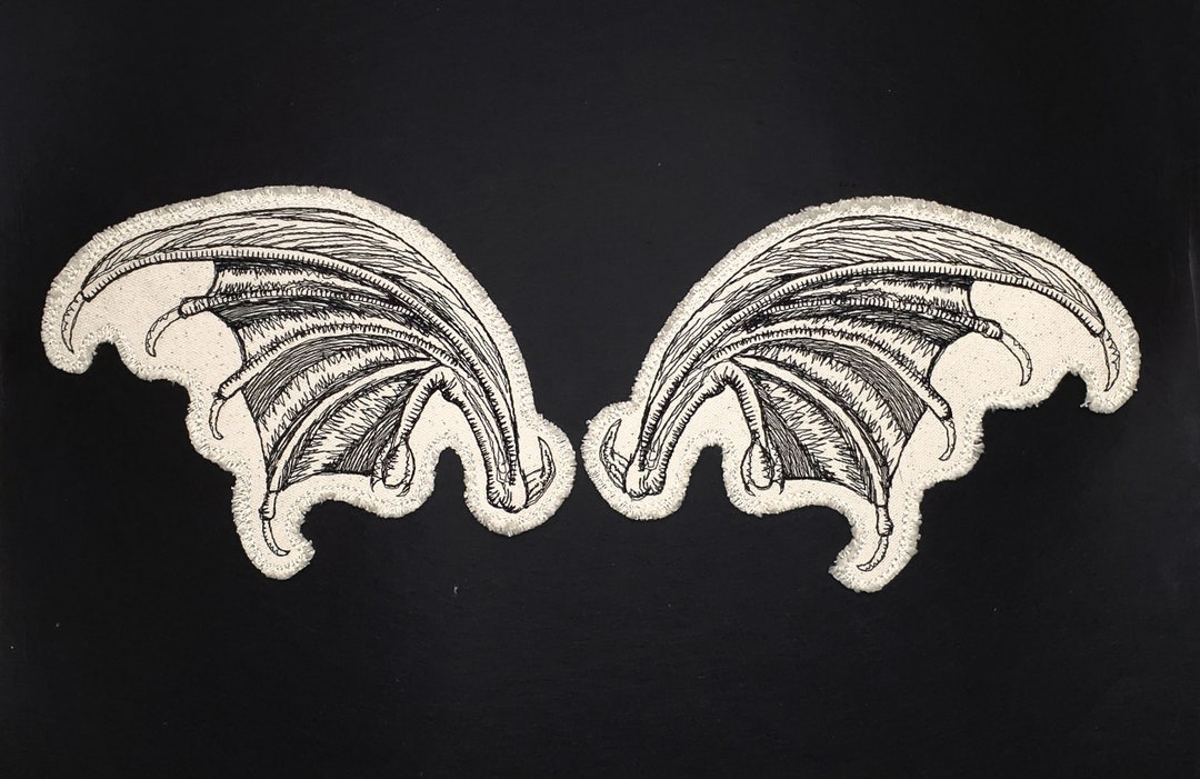 Bat Wings Embroidered Patch Canvas Patch Set - Hole in My Jeans Patch ...