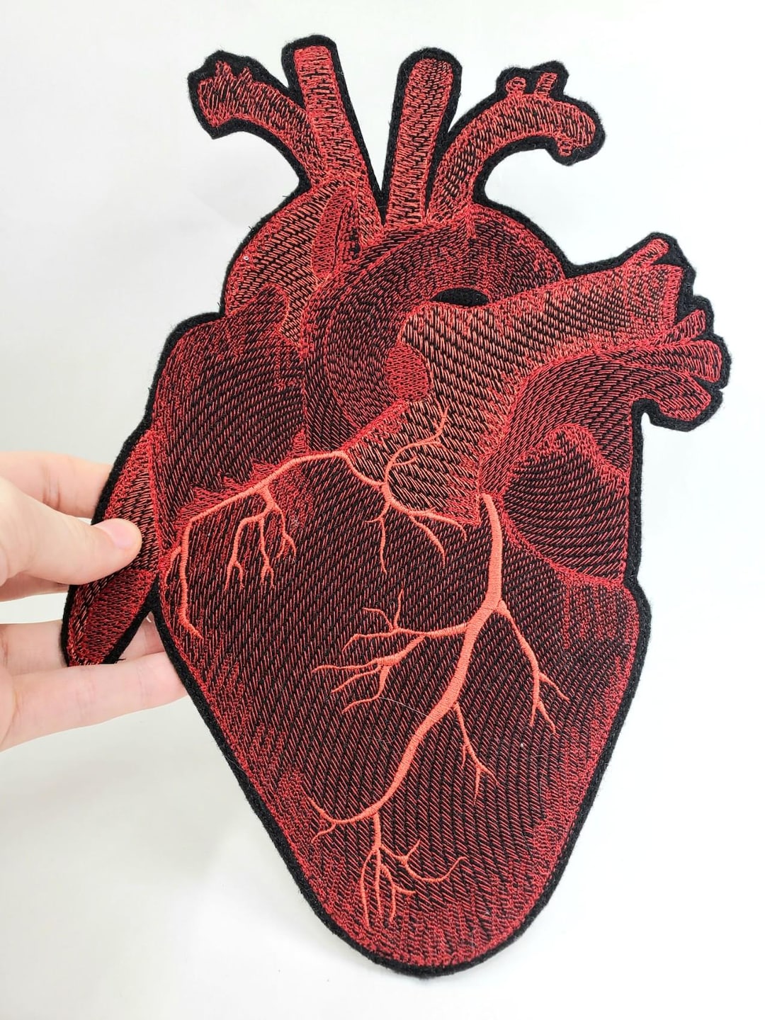 Jumbo Anatomical Heart Embroidered Patch Backpack Patch - Patch Jacket ...