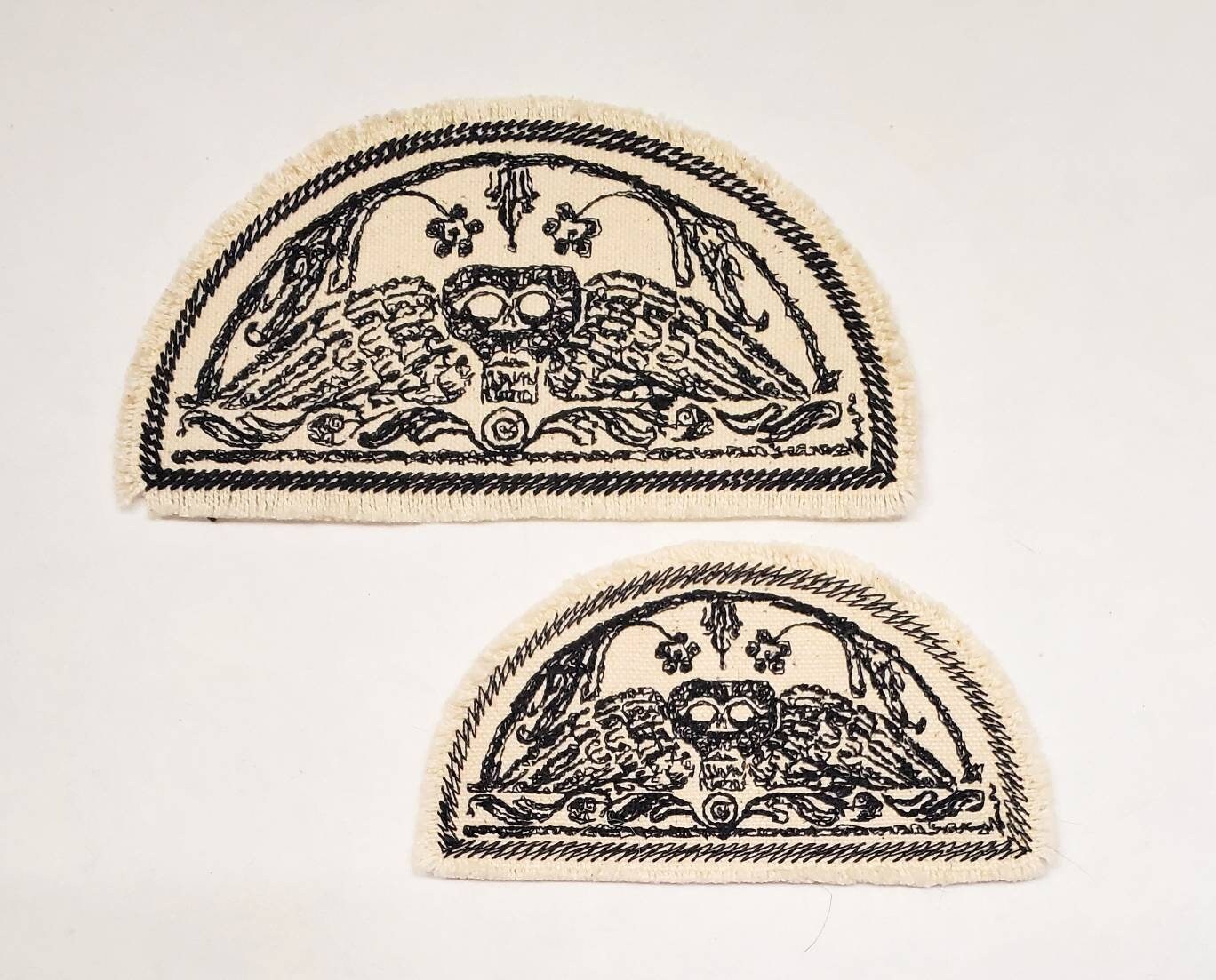 Winged Skull Grave - Cemetery - Tombstone Back Patch Embroidered Patch ...