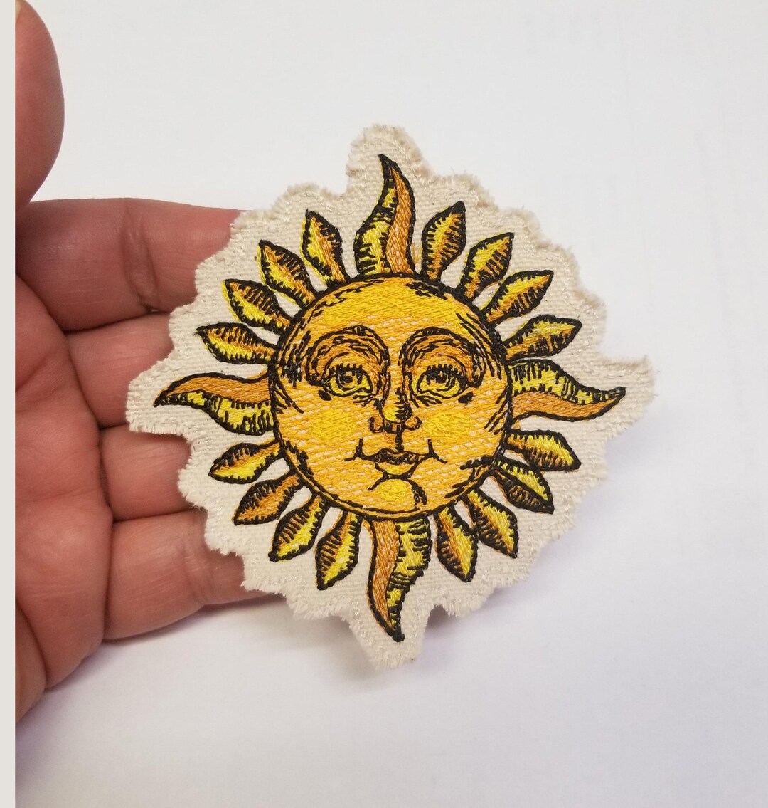 Colorful Sun Embroidered Patch Celestial Canvas Patch - Etsy