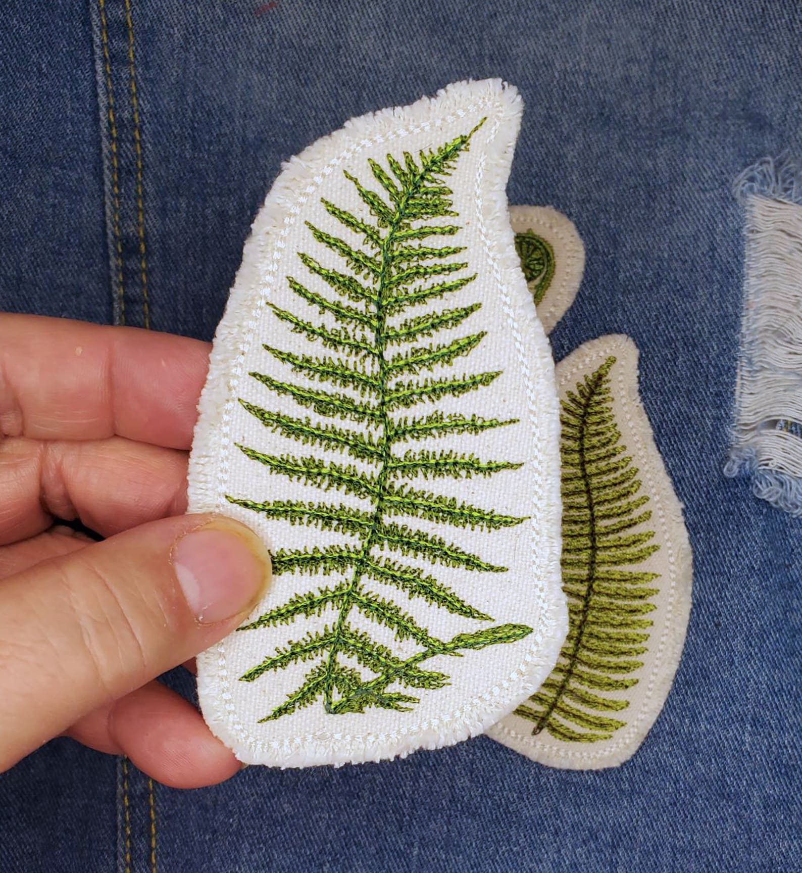 Forest Fern Embroidered Patch Set Patch Jacket Collection - Etsy
