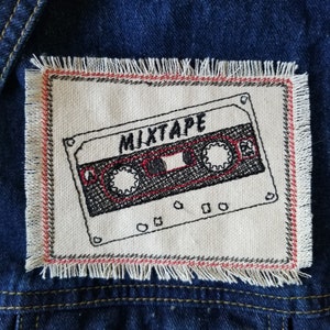 Mixtape Embroidered Patch Canvas Patch Cassette Tape Mixed Tape - Etsy