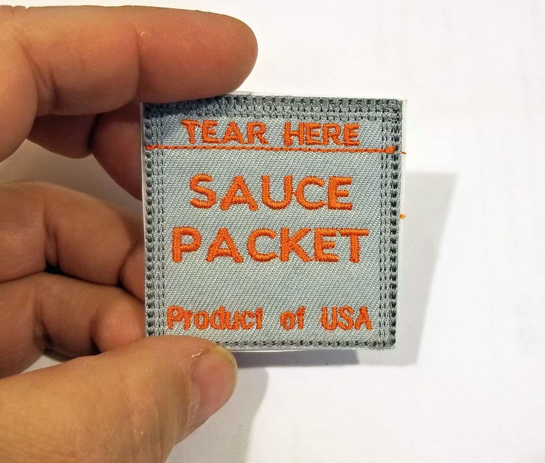 Ramen Sauce Packet Embroidered Patch Backpack Patch Embroidery Upcycle ...