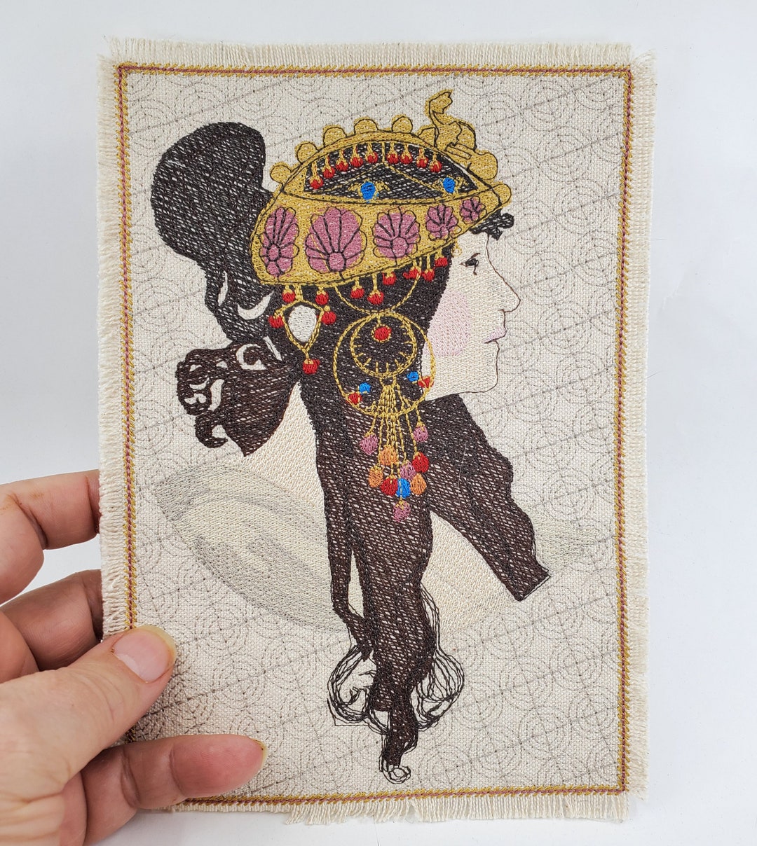 Large Mucha Gypsy Embroidered Patch - Back Patch - Backpack Patch ...