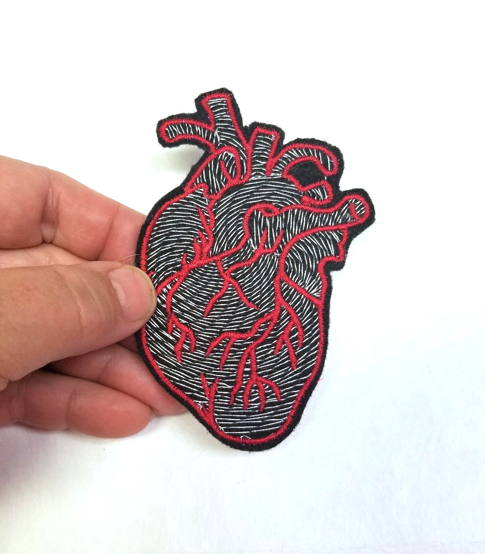 Anatomical Heart Embroidered Patch Backpack Patch Patch | Etsy