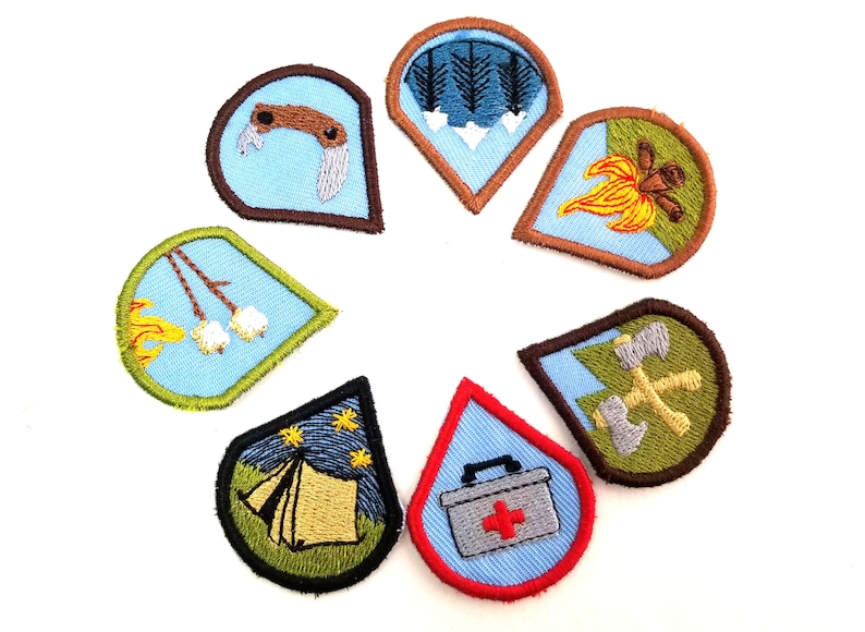 Camping Patch Outdoor Skills Badges - Funny Merit Badge Embroidered ...