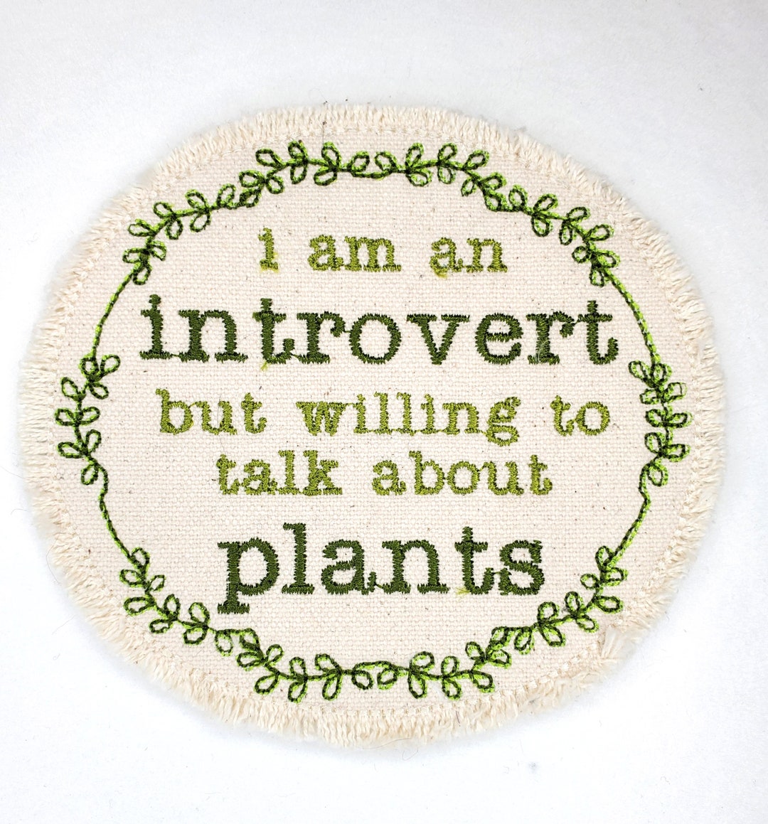Introvert Loves Plants - Embroidered Patch Outdoors Plants Garden Patch ...