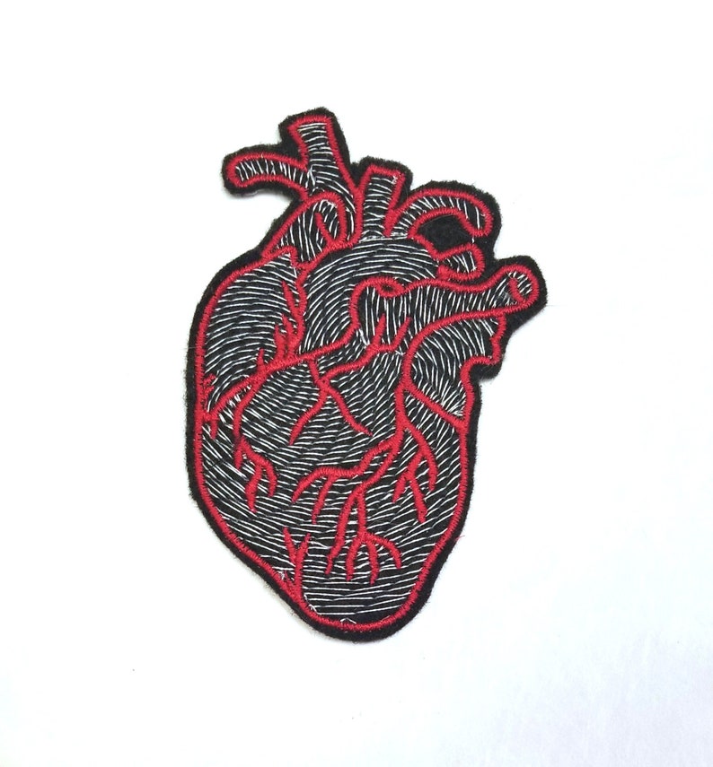 Anatomical Heart Embroidered Patch Backpack Patch Patch - Etsy