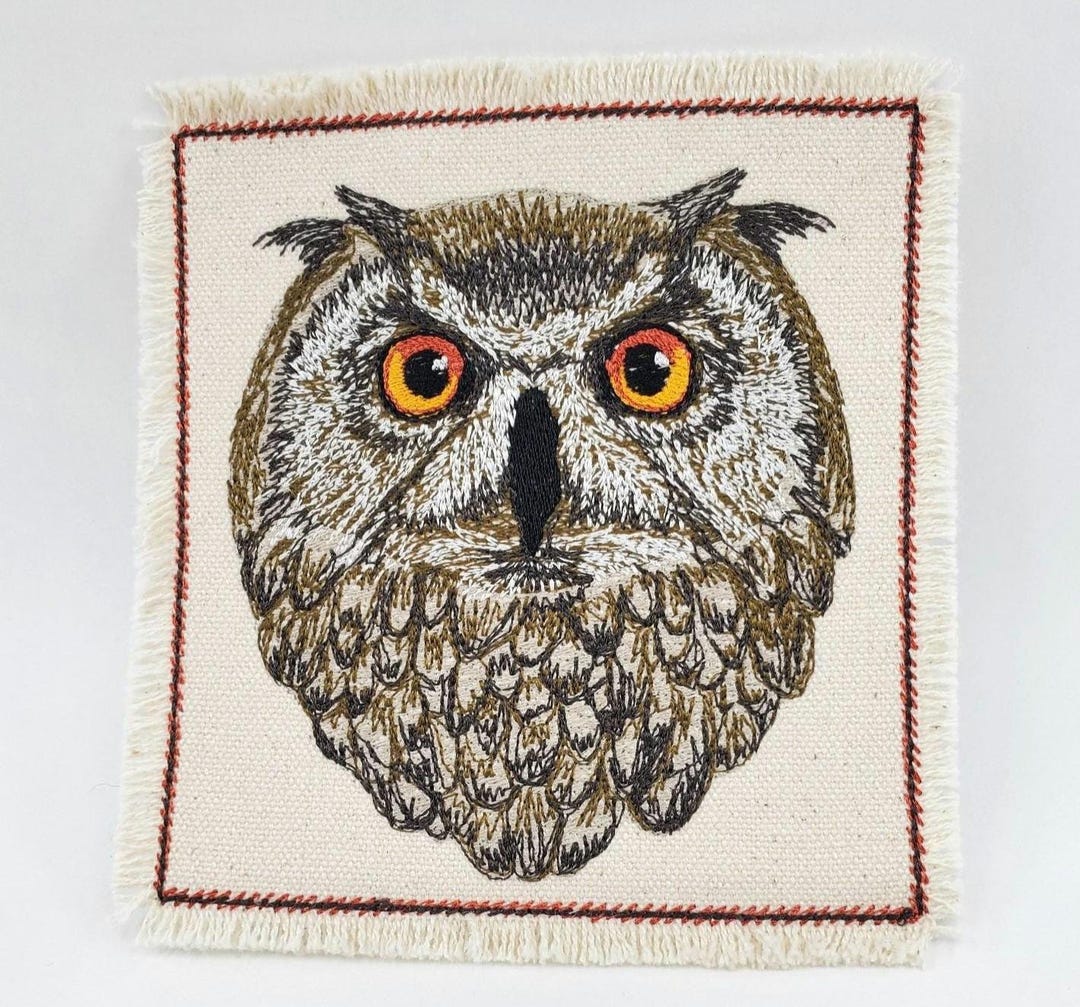 Barn Owl Embroidered Patch, Wildlife Canvas Patch, Nature Lover Patch ...