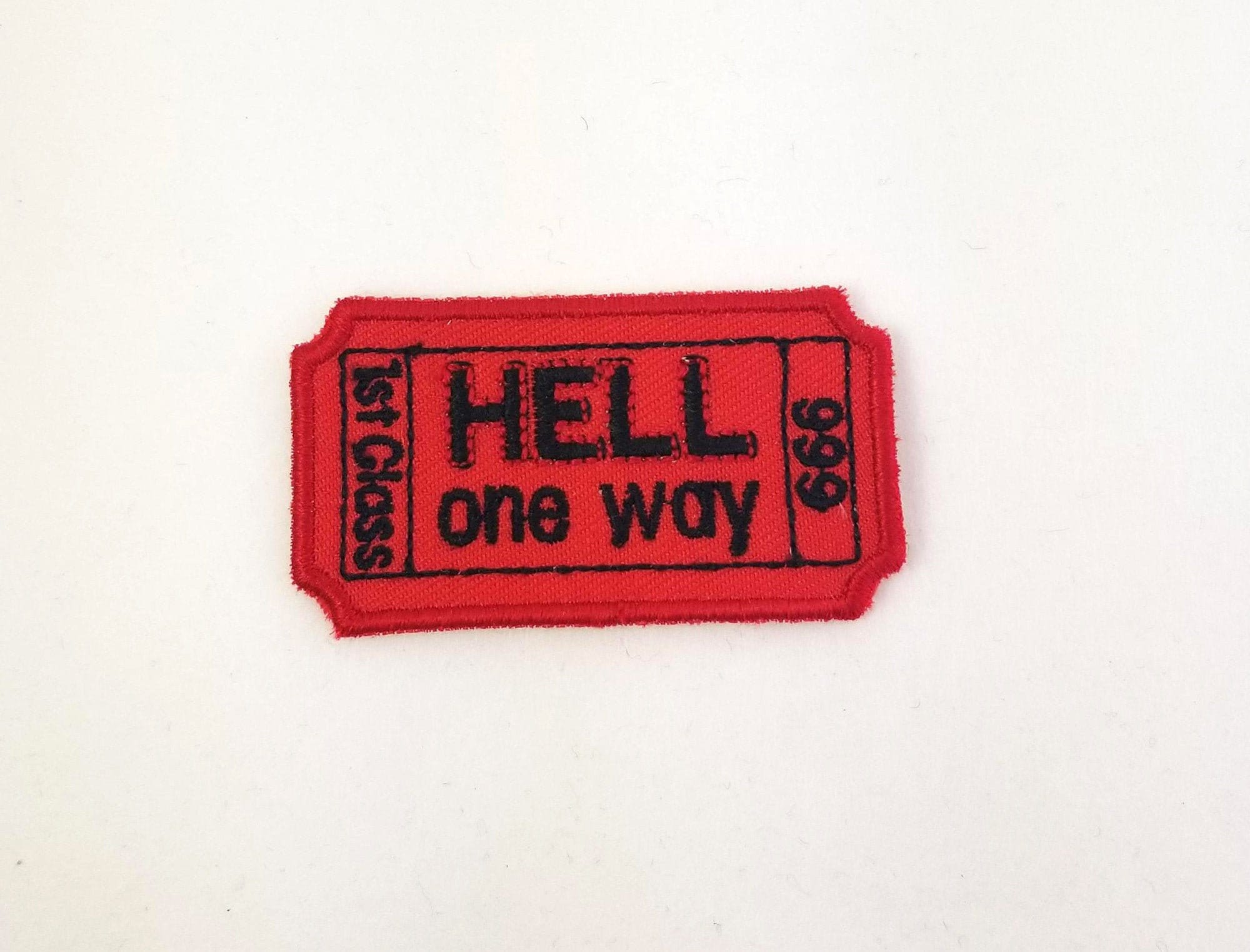 One Way Ticket to Hell- Backpack Patch - Iron on Patch - Upcycle - Etsy
