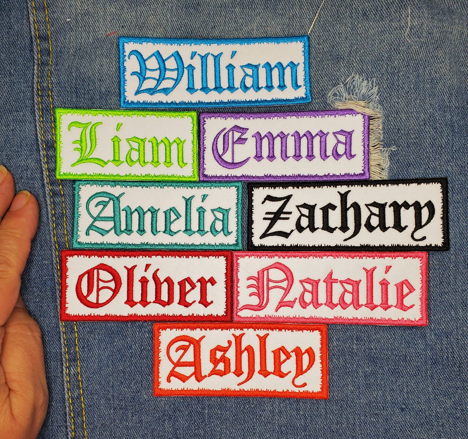 Custom Name Patch Embroidered Personalized Iron on Name Tag - Old ...
