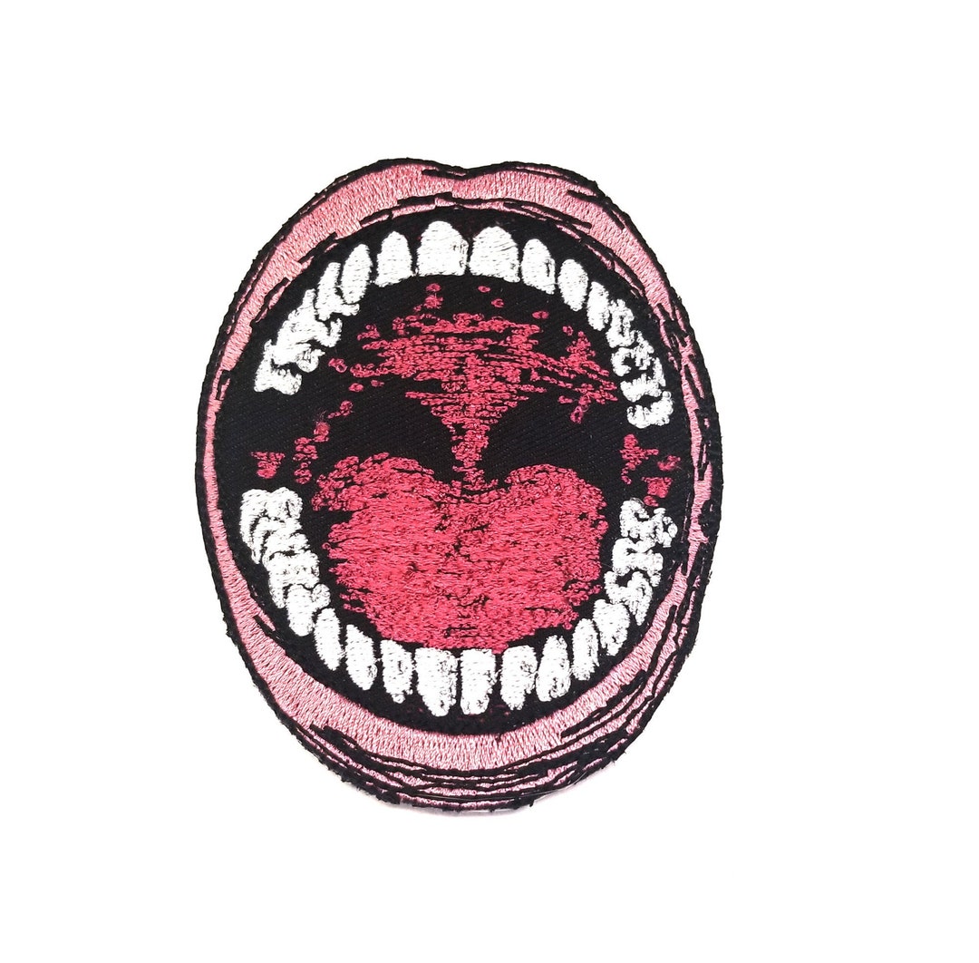 Screaming Mouth Embroidered Patch - Backpack Patch - Iron on Patch ...