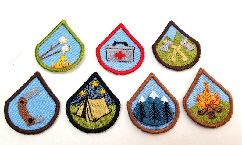 Camping Patch Outdoor Skills Badges - Funny Merit Badge Embroidered ...