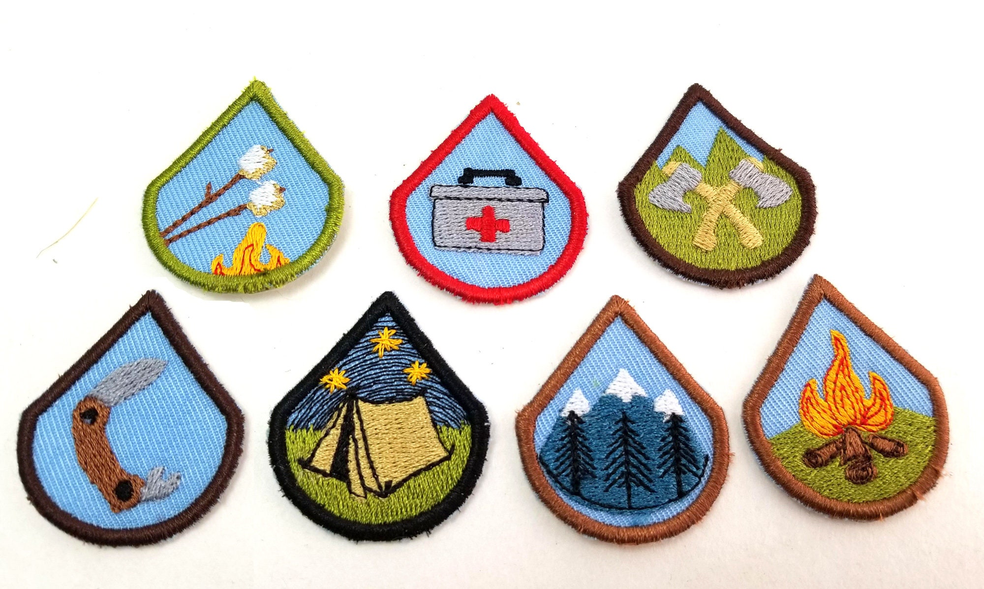 Camping Outdoor Skills Badges set Colorful Embroidered Patch | Etsy