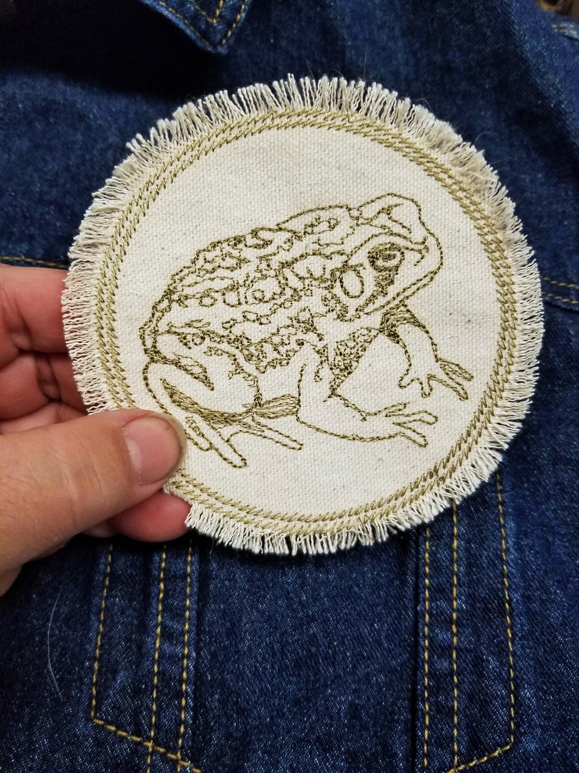 Toad Embroidered Patch Canvas Patch Toad Art - Etsy