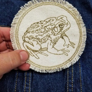 Toad Embroidered Patch Canvas Patch Toad Art - Etsy