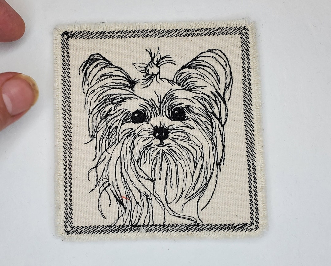 Yorkie - Yorkshire Terrier - Puppy Dog Embroidered Patch Canvas Patch ...