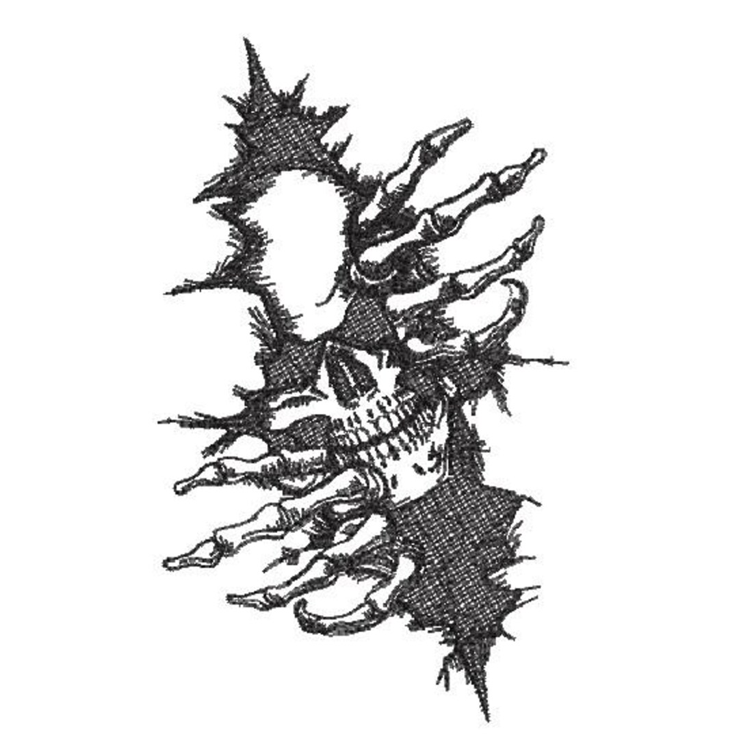 Skeleton Breaking Thru Digital File for Embroidery Machine - Embroidery ...