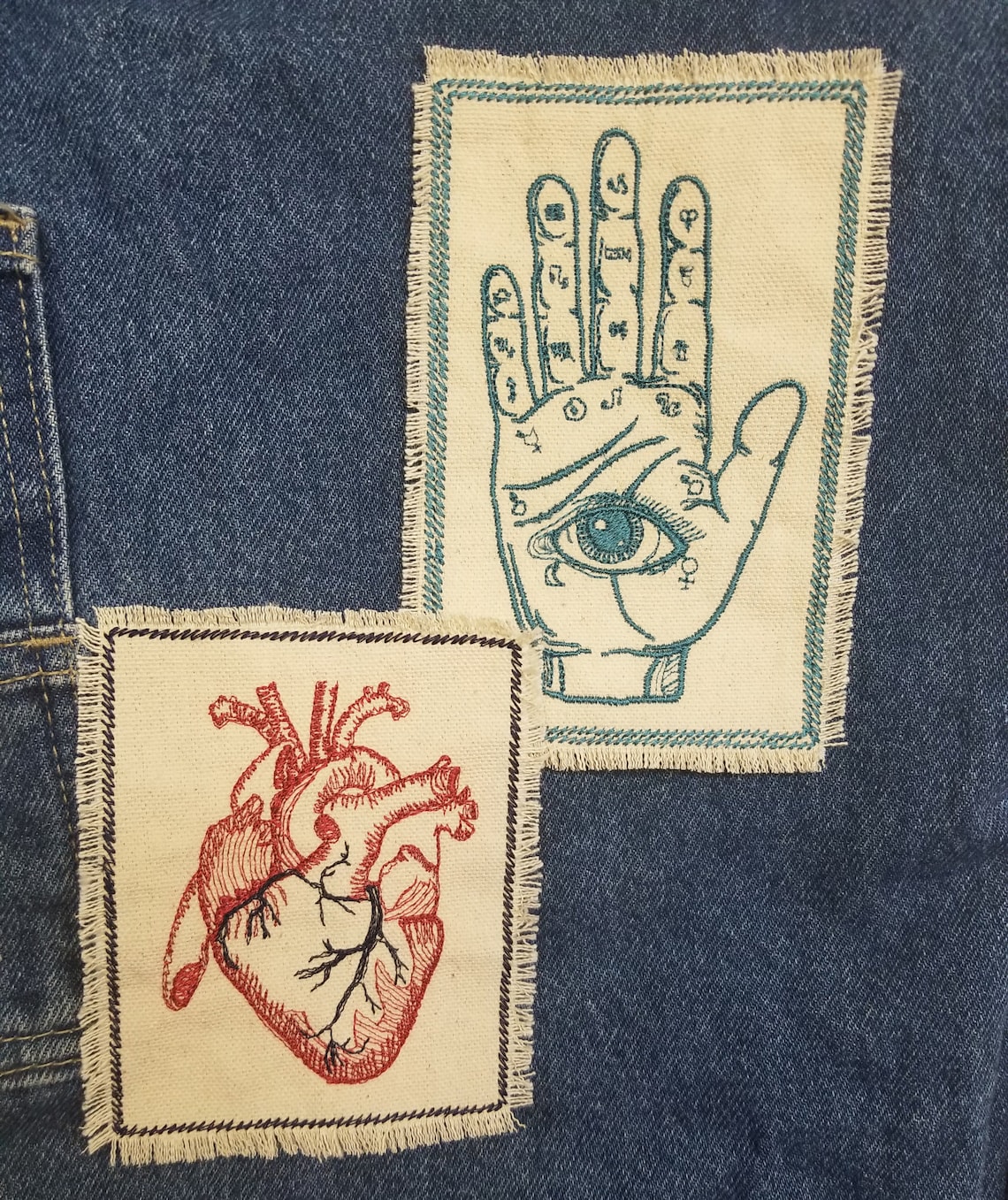 Luna Moth Moon Phase Embroidered Patch Canvas Patch Back | Etsy