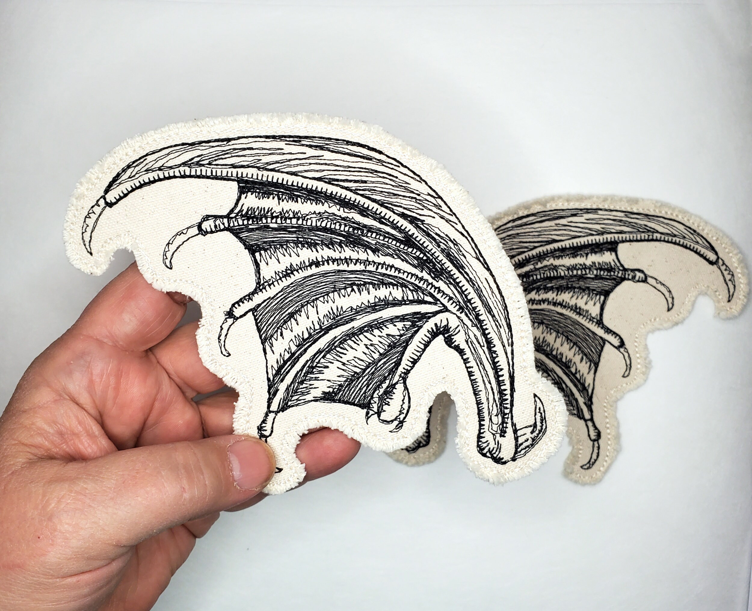 Bat Wings Embroidered Patch Canvas Patch Set Hole in My - Etsy