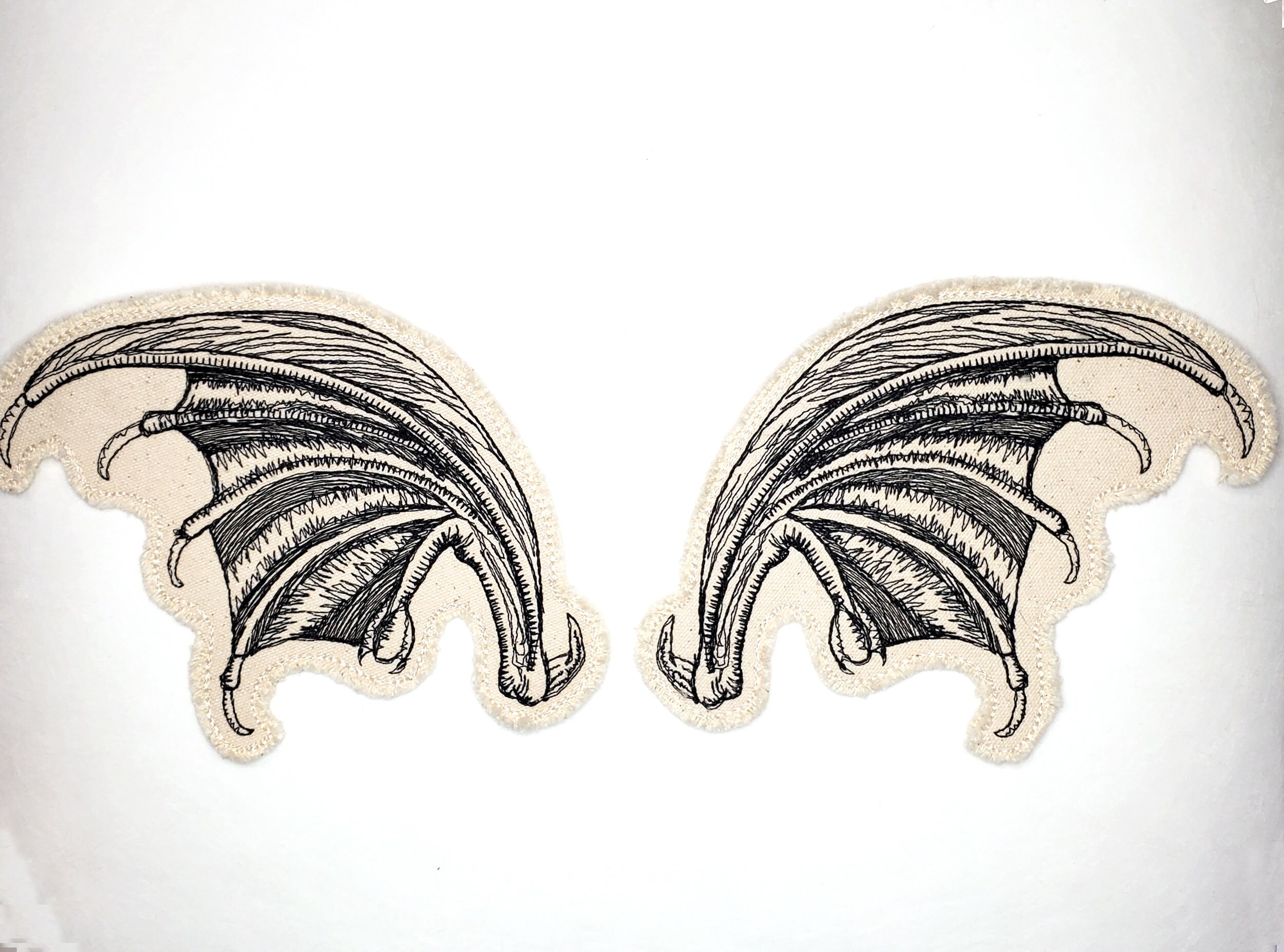 Bat Wings Embroidered Patch Canvas Patch Set Hole in My - Etsy