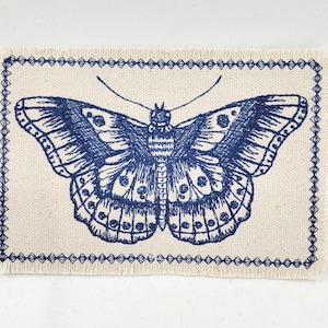 Moth/butterfly Tattoo Embroidered Patch Canvas Patch - Hole in My Jeans ...