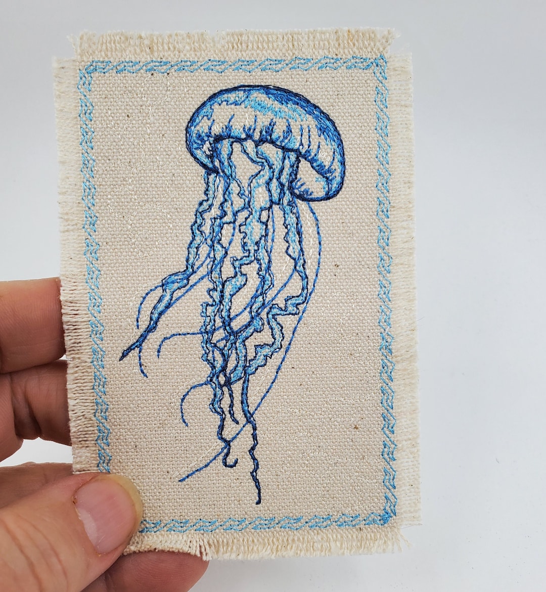 Jellyfish Embroidered Patch - Backpack Patch Embroidery - Sea Life ...