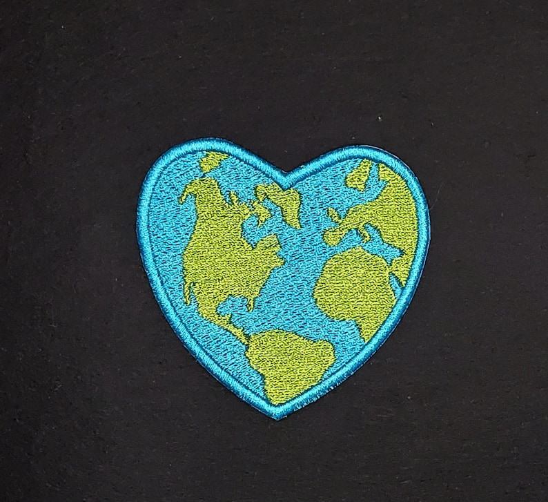 Heart Shaped World Map Iron on Embroidered Patch Patch for - Etsy