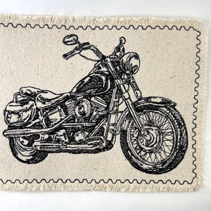 Motorcycle Embroidered Patch Canvas Patch - Add a Patch to Your Jean or ...
