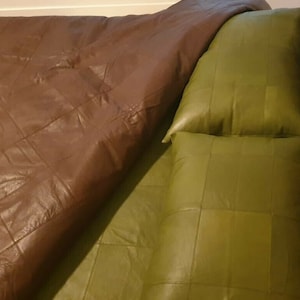 Soft Sheep Nappa Real Leather Queen Size Bed Sheet With Two Pillow ...