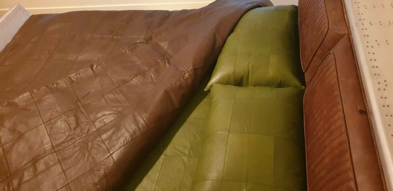 Soft Sheep Nappa Real Leather Queen Size Bed Sheet With Two Pillow ...