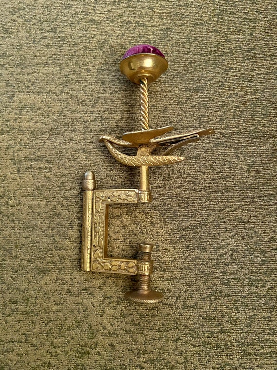 Victorian Sewing Bird Hemming Clamp with Pin Cushion and - Etsy.de