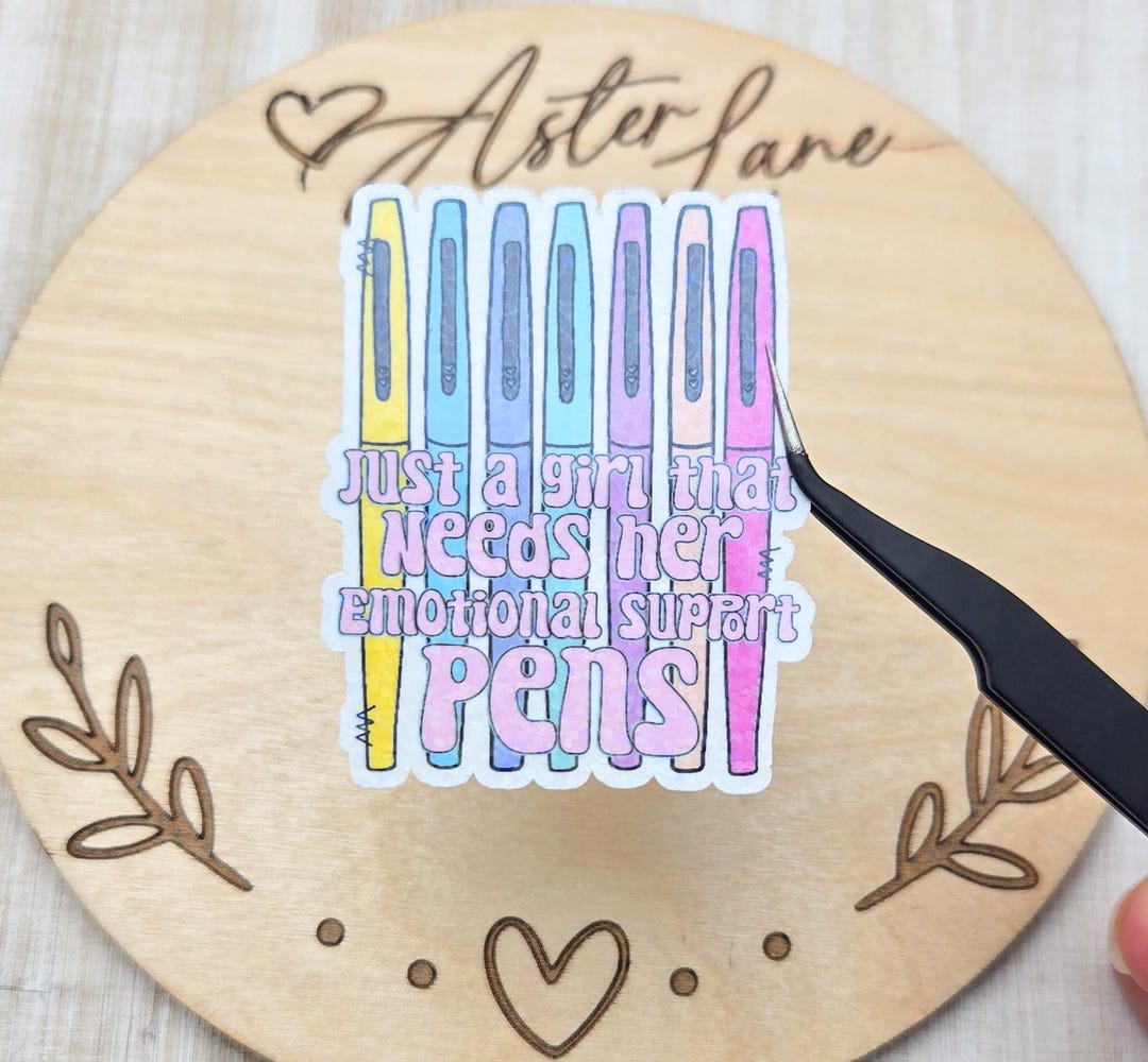 Pen Girl Sticker, Ereader Sticker, Cute Sticker, Reader Gift, Emotional ...