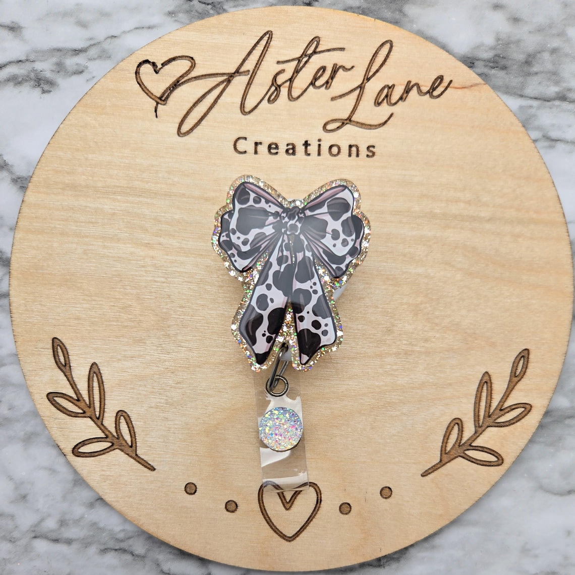 Cow Badge Reel, Cute Bow Badge Reel, Badge Reel, ID Holder, Cow Gift ...