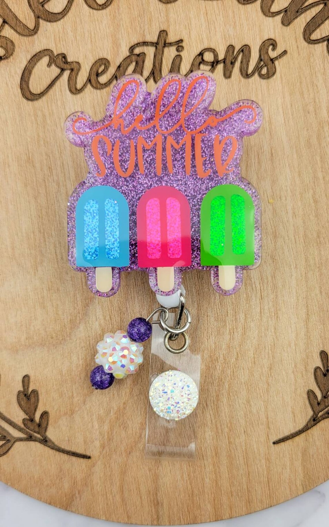 Popsicle Badge Reel Hello Summer Badge Reel Summer Gift - Etsy