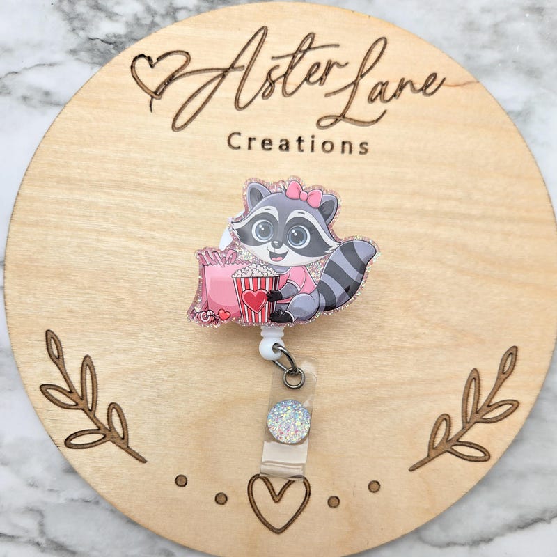 Valentines Raccoon Badge - Etsy