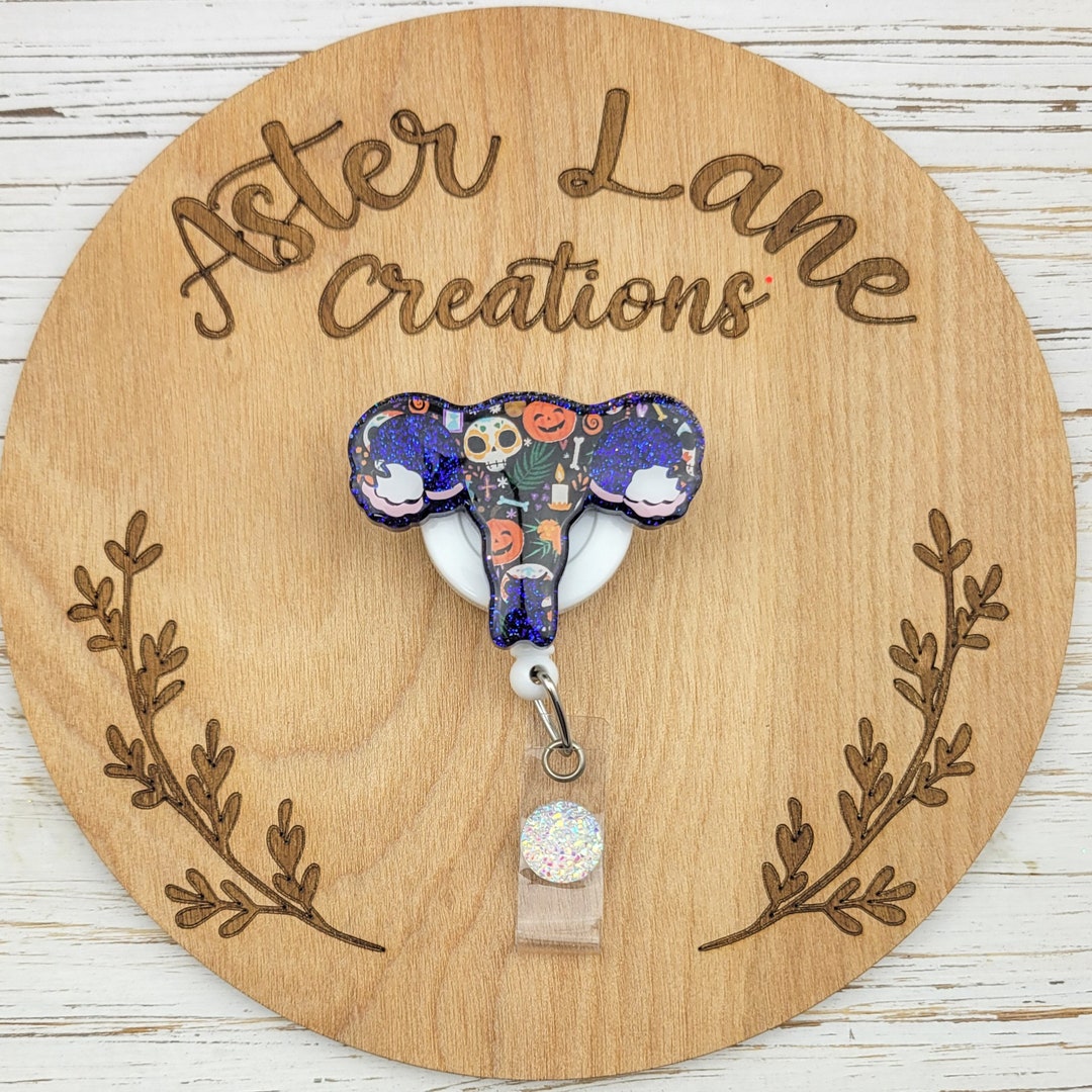 Uterus Badge Reel, Holiday Uterus, Labor and Delivery Badge Reel ...