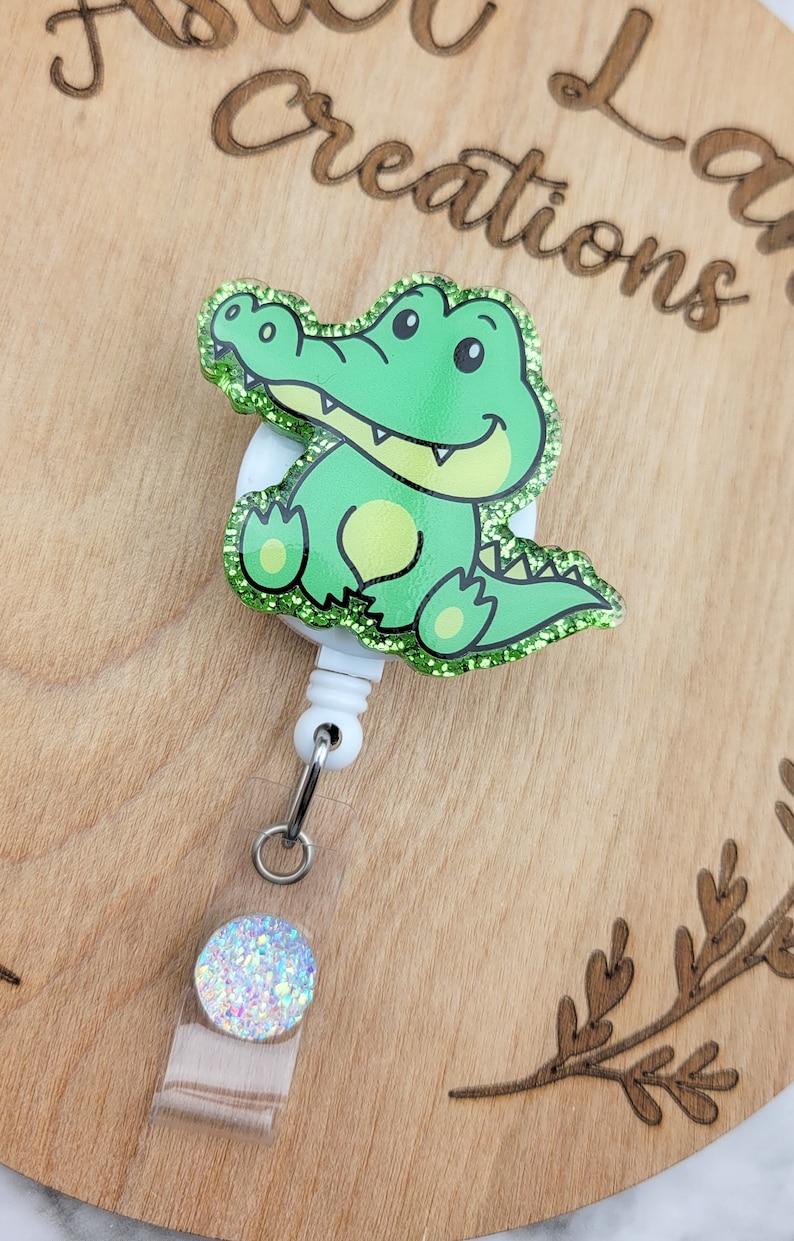 Alligator Badge Reel, Cute Animal Badge Reel, Cute Alligator, Crocodile ...