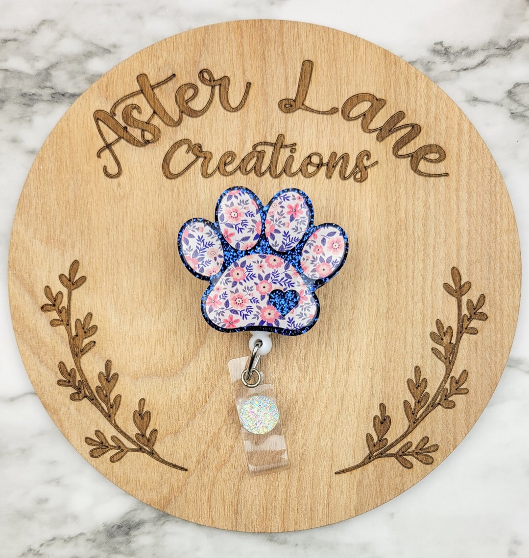 Paw Print Badge Reel, Vet Gift, Cute Badge Reel, Leopard Badge Reel ...