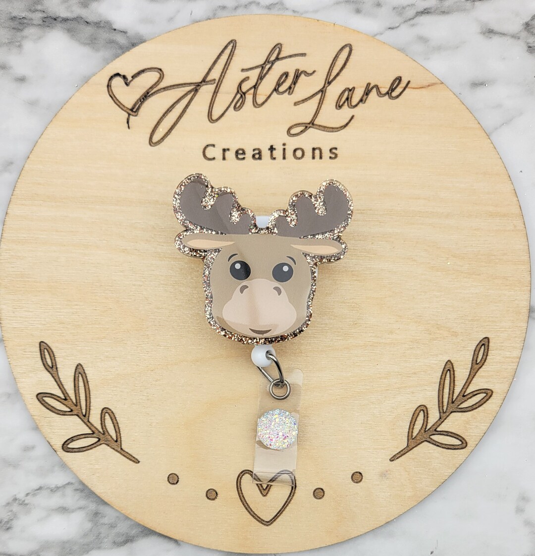 Moose Badge Reel, Holiday Badge Reel, Winter Badge Reel, Cute Badge ...