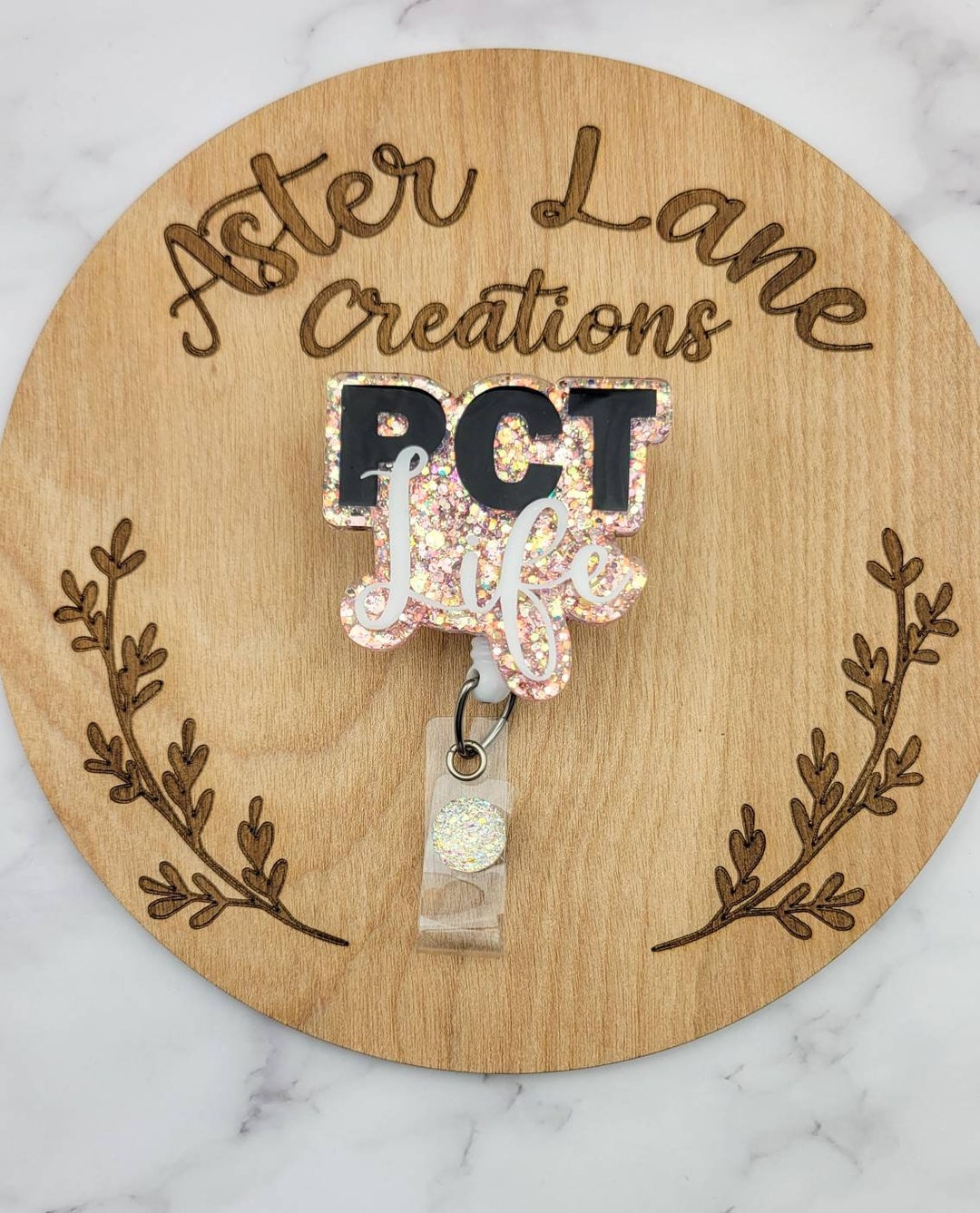 PCT Badge Reel, Employee Gift, Medical Badge Reel, Glitter Badge Reel ...
