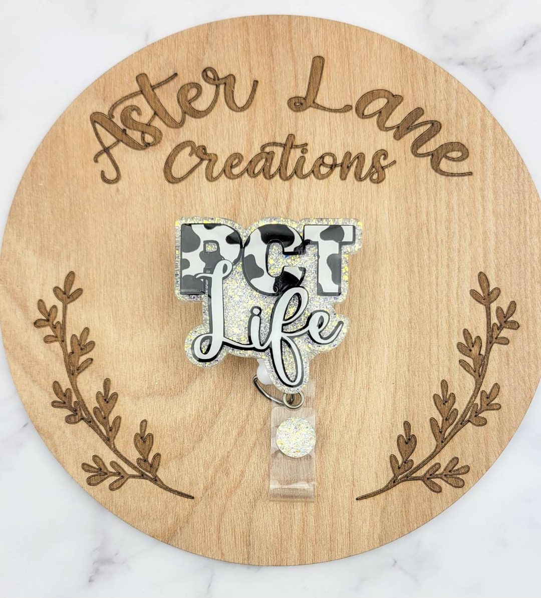 PCT Badge Reel, Employee Gift, Medical Badge Reel, Glitter Badge Reel ...