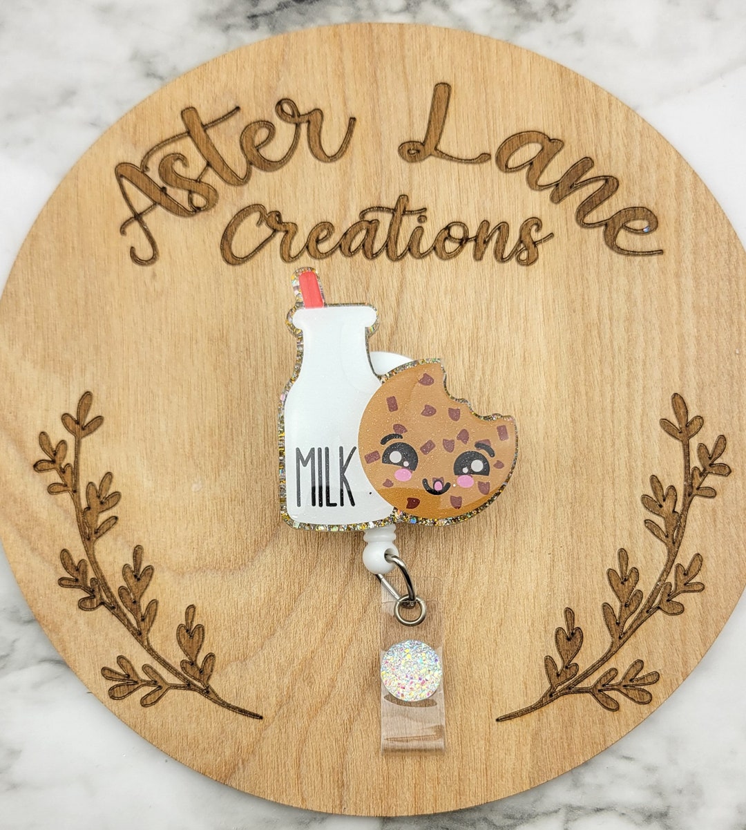 Cookie and Milk Badge Reel, Winter Badge Reel, Christmas Badge Reel ...