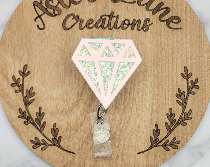 Id Badge Reel Crystal Badge Holder - Etsy