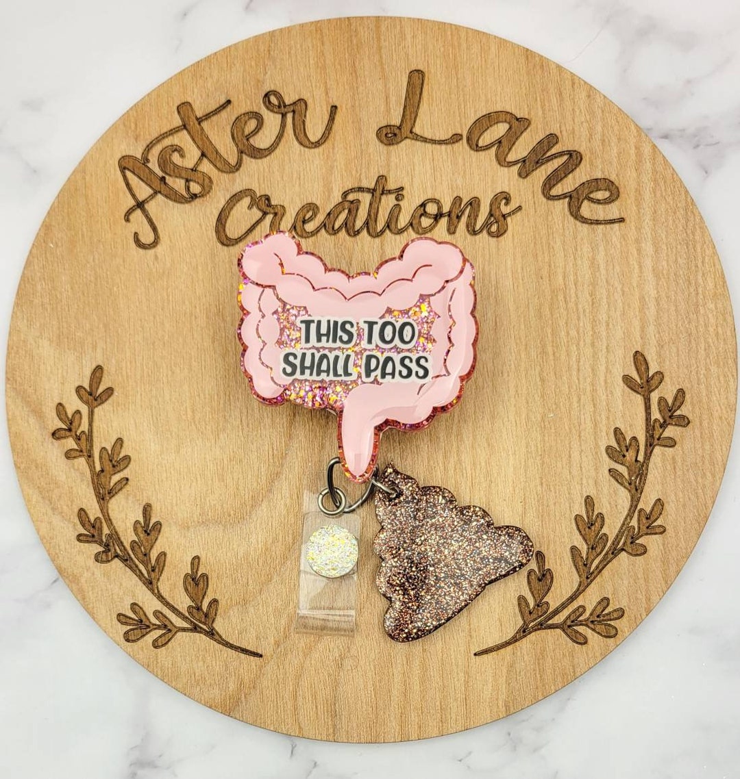 Intestines Badge Reel, Poop Badge Reel, Stomach Badge Reel, Cute Badge ...