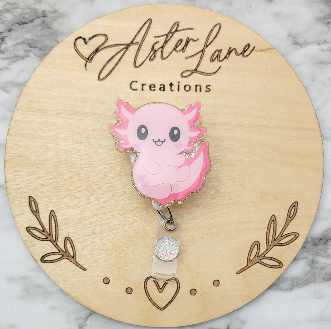 Axolotl Badge Reel, Cute Animal Badge Reel, Ocean Badge Reel, Animal ...