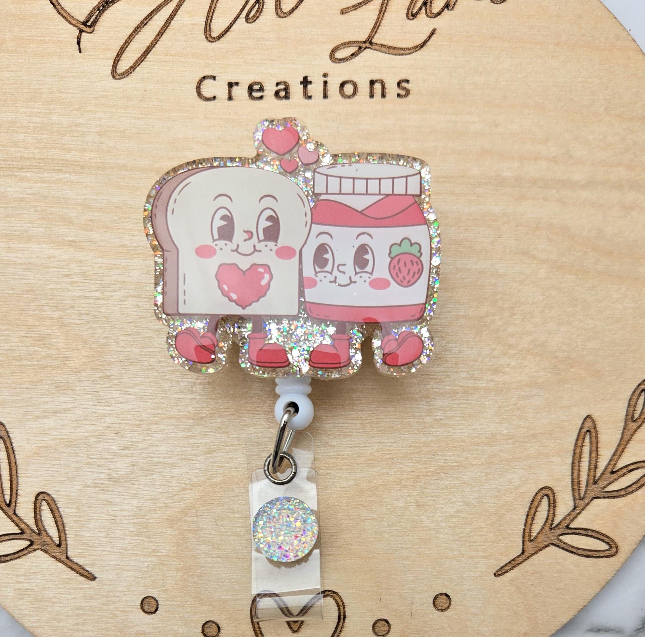 Peanut Butter and Jelly Badge Reel, Cute Food Gift Restaurant Badge ...