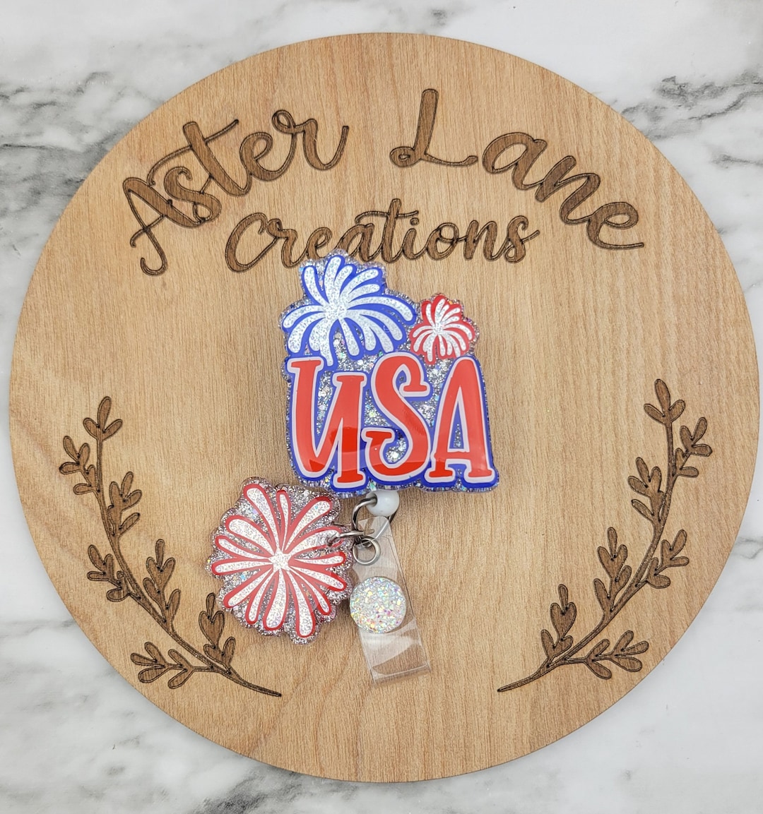 4th of July Badge Reel, Fireworks Badge Reel, Summer Badge Reel, USA ...
