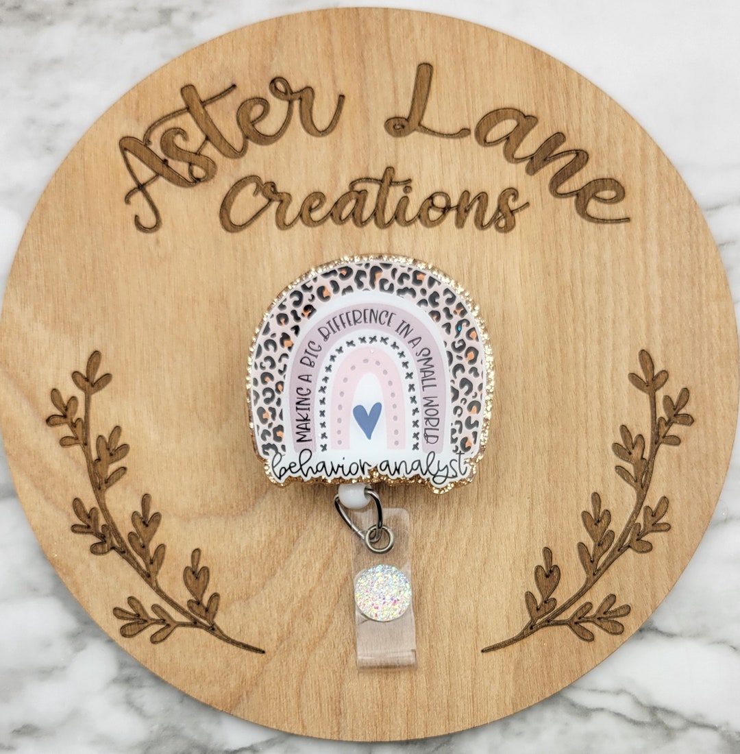 Behavior Analyst Badge Reel, Rainbow Bade Reel, Work Badge Reel ...